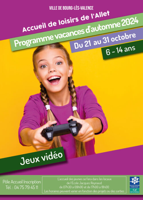 Inscription Accueil de loisirs de L'Allet vacances d'automne 2024 - Ville de Bourg-les-Valence